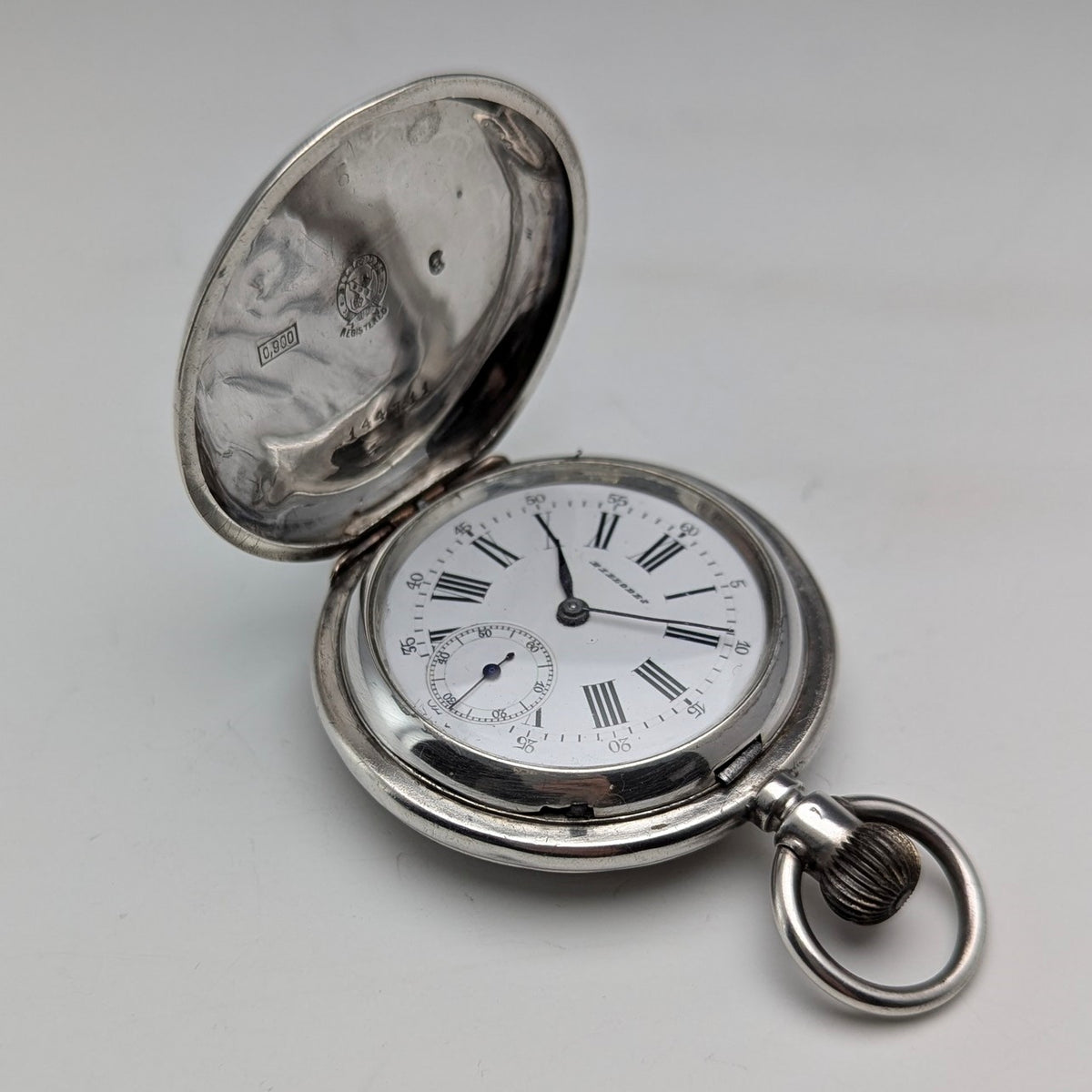 Antique Billodes/Zenith pocket watch, circa 1913, engraved silver side ...
